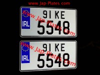 Pair of Jap Pressed Number Plates with 2 size Digits