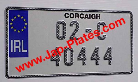 1 Only JAP Carbon Fibre Effect Pressed IRL Number Plate with Small ...
